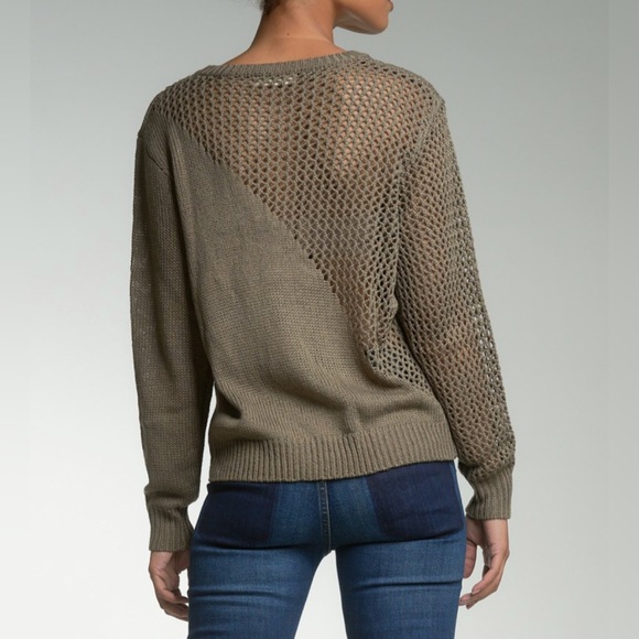 Elan | Sweaters | Elan Sage Green Shoulder Slit Cutout Knit Sweater Nwt ...